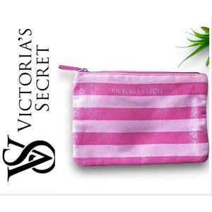 Victoria's Secret | Bags | Victorias Secret Pink Stripe Shimmery Makeup ...